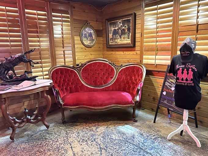 That red velvet settee in the lobby sets the tone: this place takes comfort seriously, pretension not at all.