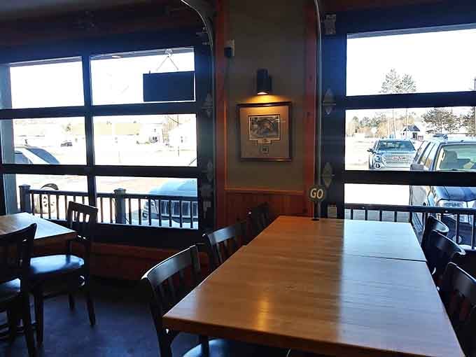 Window seating offers natural light for admiring your plate before diving into smoky, tender deliciousness.