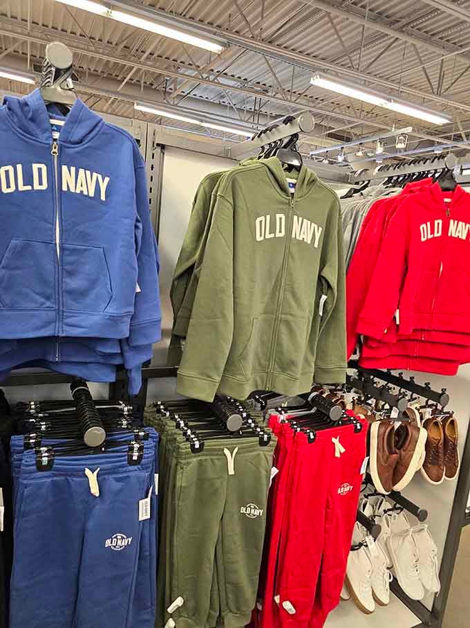 Old Navy hoodies in patriotic colors, perfect for looking casually put-together without trying too hard at all.