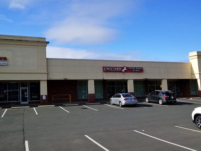 Strip mall exterior hiding culinary treasures, because Connecticut's best secrets never need fancy real estate.