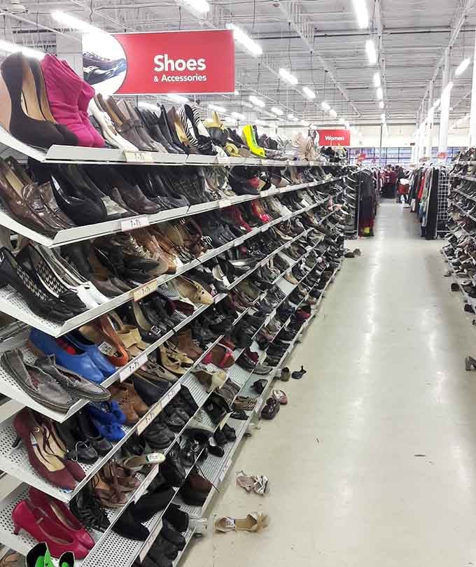 Shoe heaven extends down the aisle, proving Cinderella wasn't the only one who deserved perfect footwear finds.