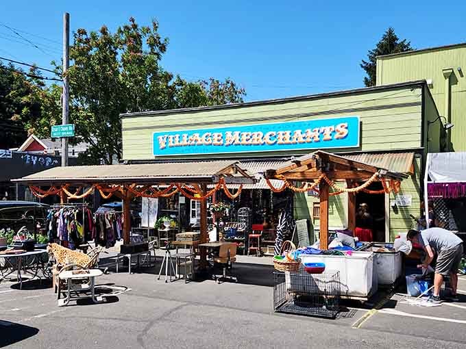 The outdoor market setup proves that treasures spill beyond the walls when the weather cooperates beautifully.