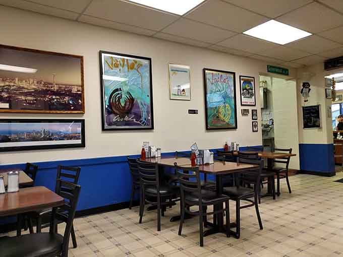 Walls adorned with local art remind you that great neighborhood spots celebrate their community with pride.