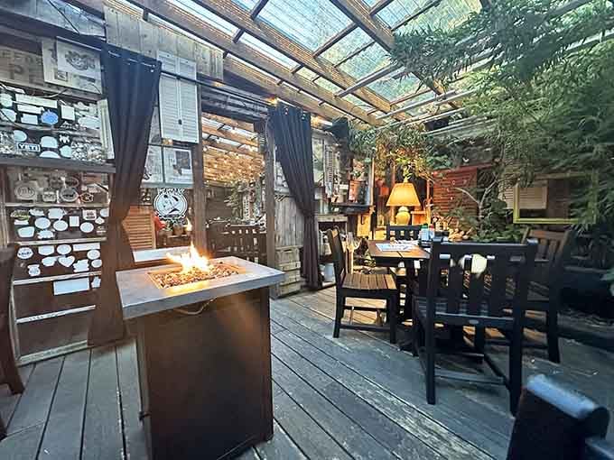 The covered patio extends your options, proving good food tastes even better with a side of fresh air.