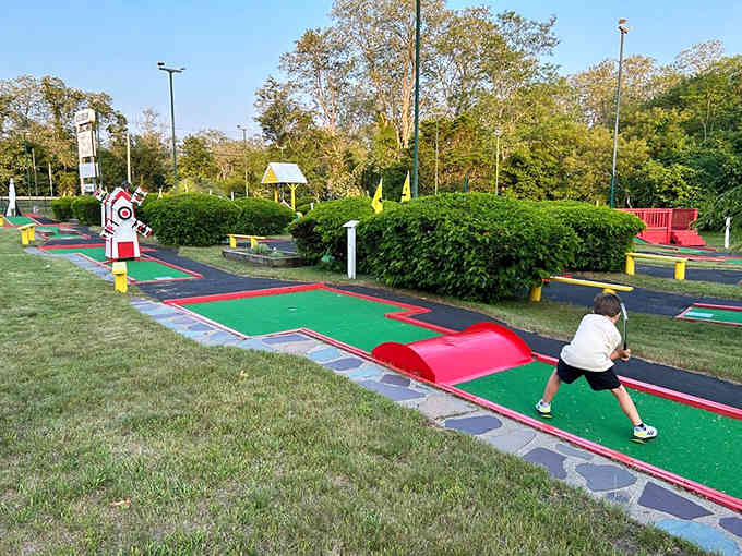 Mini golf for pre-movie entertainment, because why should the screen have all the fun tonight?