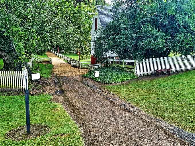 Meandering dirt paths flanked by white picket fences invite leisurely strolls that your Fitbit will absolutely appreciate tracking today.