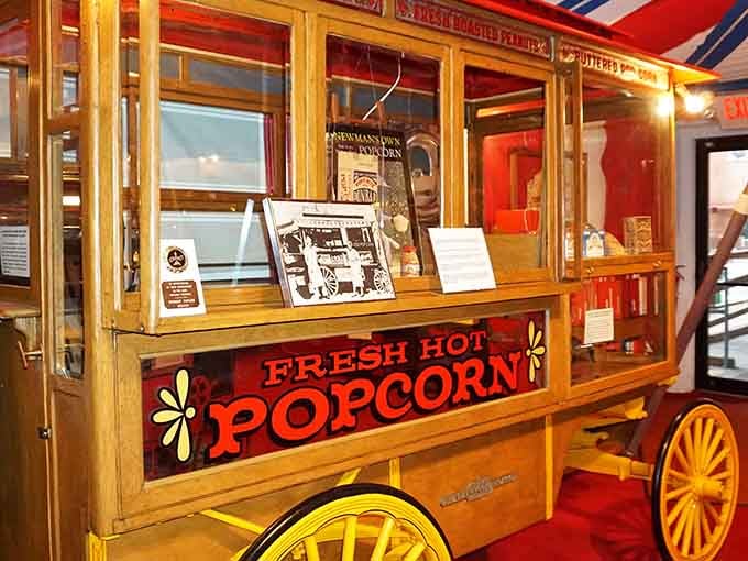 This wooden cart represents the golden age when street vendors were America's original food truck entrepreneurs extraordinaire.
