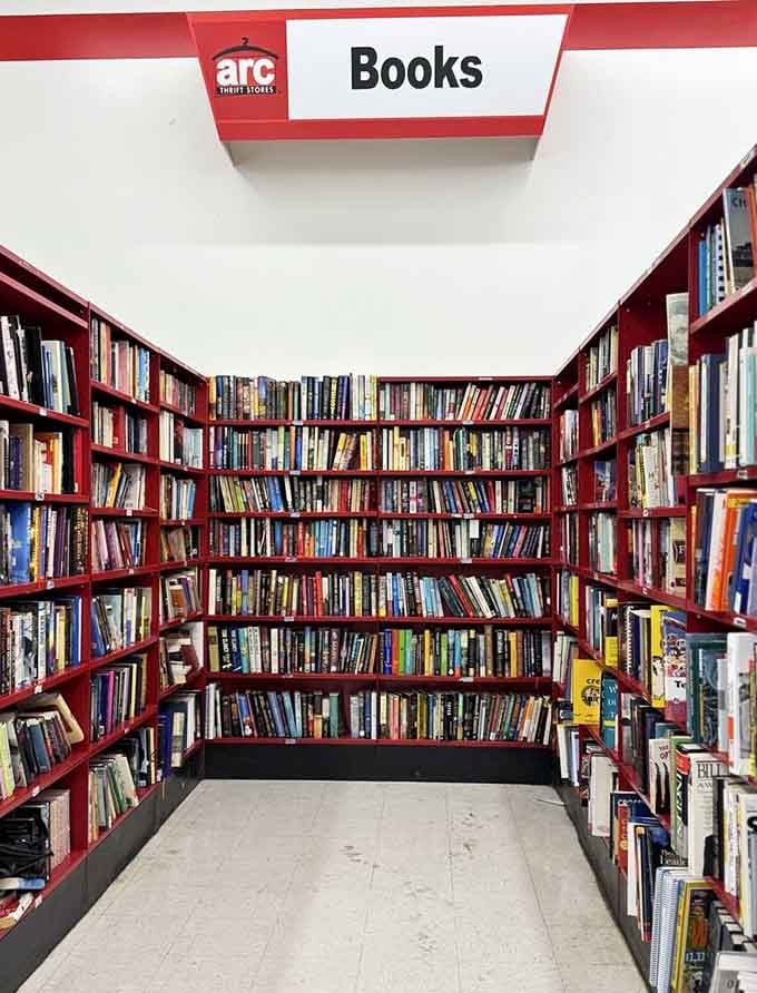 A proper library of books surrounding you, where building your home collection costs less than lunch.
