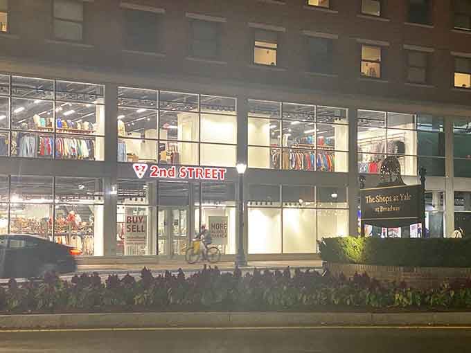 Evening glow making the store look like a beacon of hope for anyone whose credit card is still recovering.