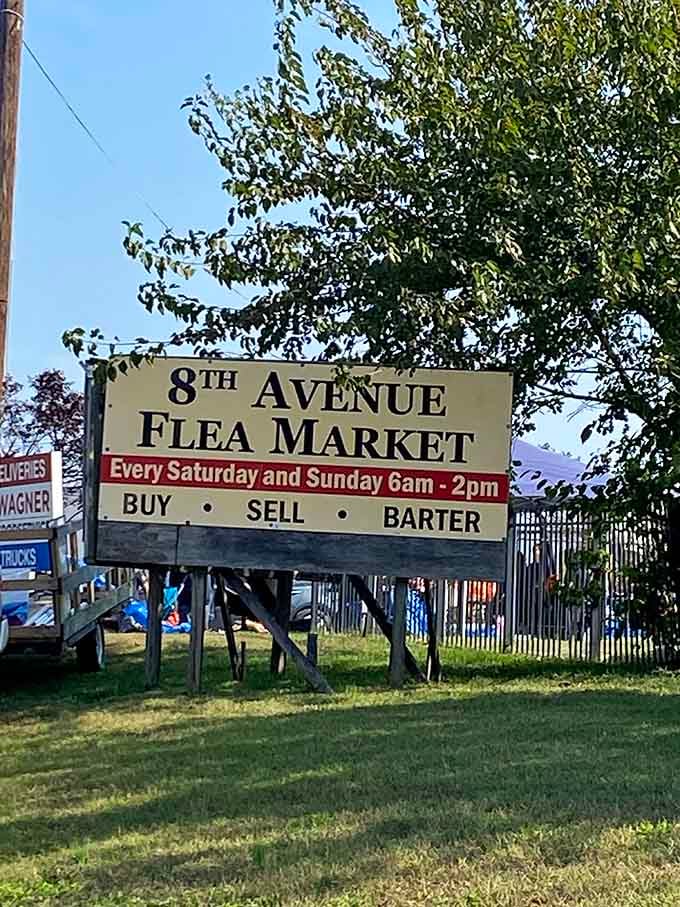 The iconic sign welcomes bargain hunters every weekend: buy, sell, barter, and discover your next favorite thing.