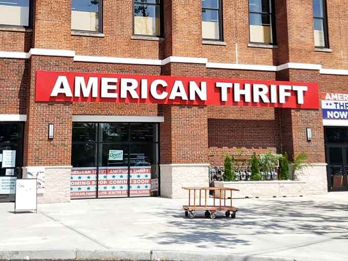 The storefront stands proud, inviting you inside where your shopping budget finally gets to feel like a superhero.