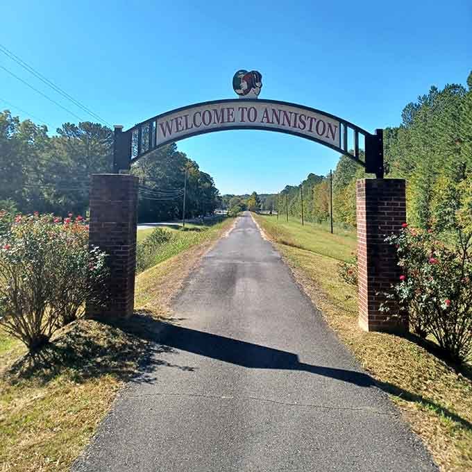 Chief Ladiga Trail Head welcomes cyclists and walkers to 33 miles of paved paradise through beautiful countryside.