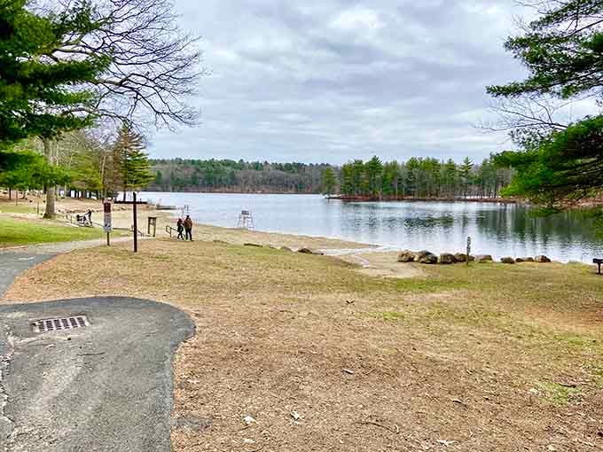 Even on overcast days, the beach offers peaceful solitude that's worth more than any sunny crowded resort could provide.