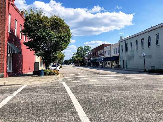 Wide streets and classic storefronts create that rare small-town vibe where life moves at a human pace.
