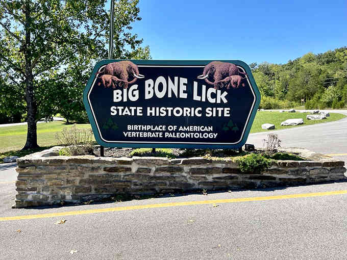 That sign says it all: birthplace of American vertebrate paleontology, though the name still makes everyone do a double-take.