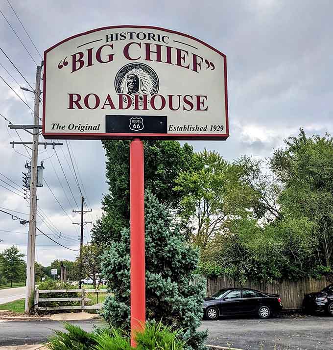 That sign says "Established 1929" and means it; this is authentic Route 66 history you can actually taste and experience.