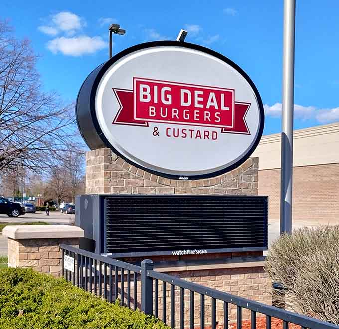 The sign that promises big deals and delivers even bigger portions, standing proud like a beacon of hope.