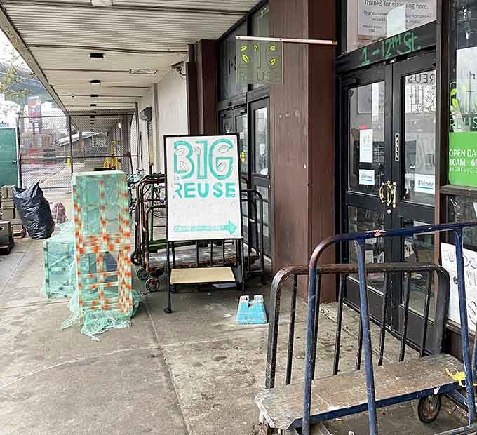 The entrance welcomes treasure hunters with promise: your next great find is waiting just inside those doors.