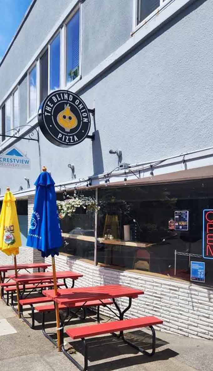 Outdoor seating lets you enjoy your slice while soaking up Portland's unique neighborhood energy and atmosphere.