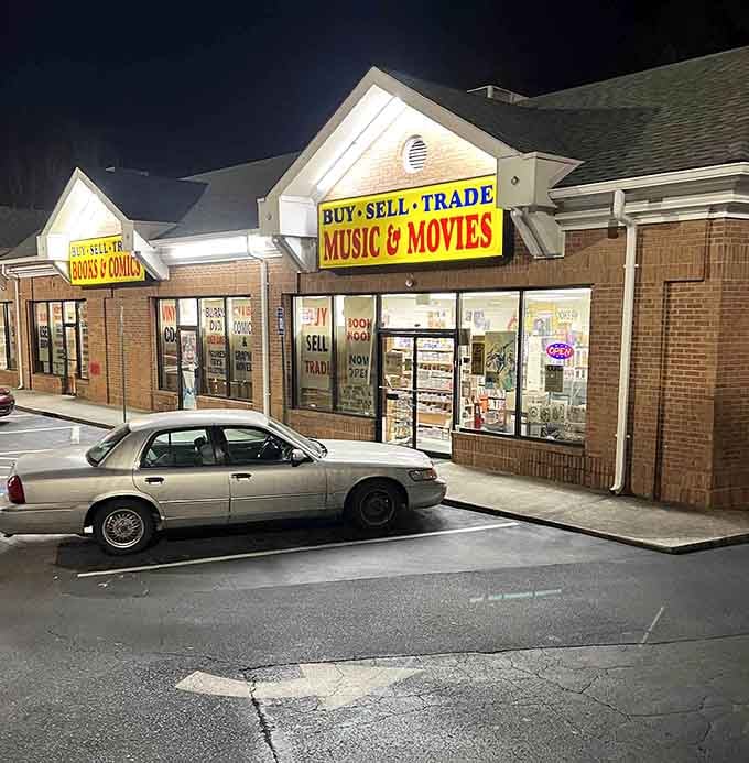 Even at night, Book Nook beckons like a beacon for anyone who needs just one more book.