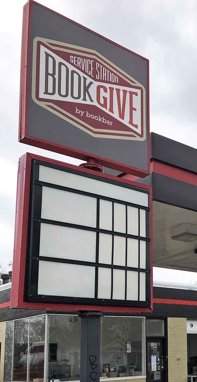 The towering sign that once beckoned drivers now calls to readers seeking their next great literary escape.