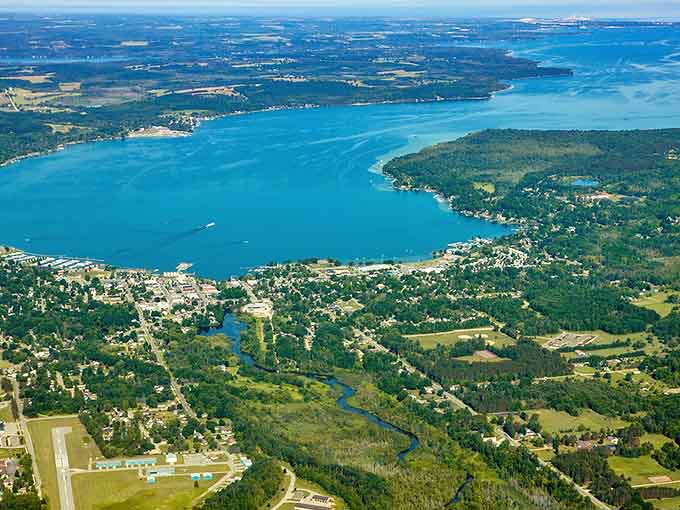 From above, you can see exactly why people fall in love with this lakeside gem instantly.