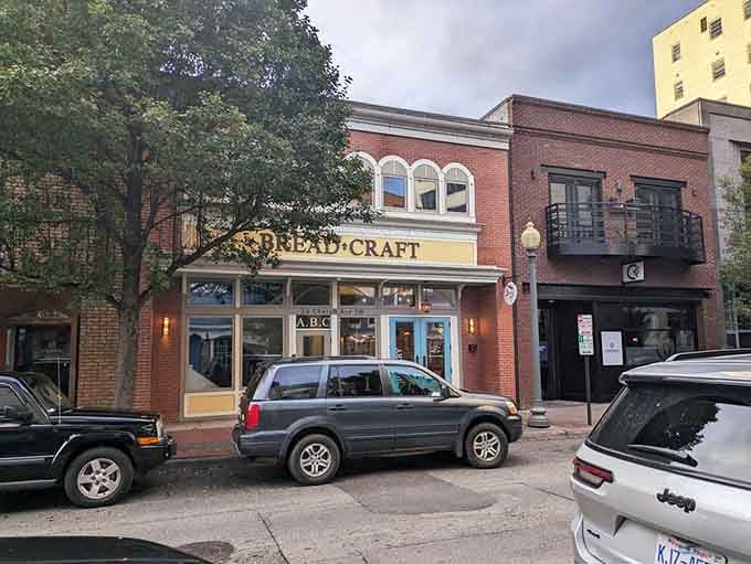 Evening light hits the brick facade just right, making this downtown gem look even more inviting than usual.