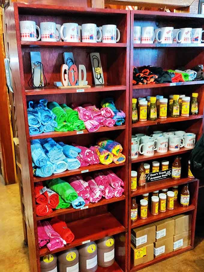 Merchandise and house-made sauces prove they're confident you'll want to take this experience home with you.