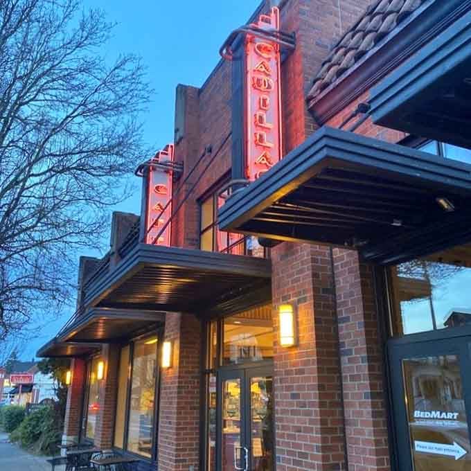 That glowing neon sign beckons like a beacon of hope for hungry souls wandering the Portland streets.