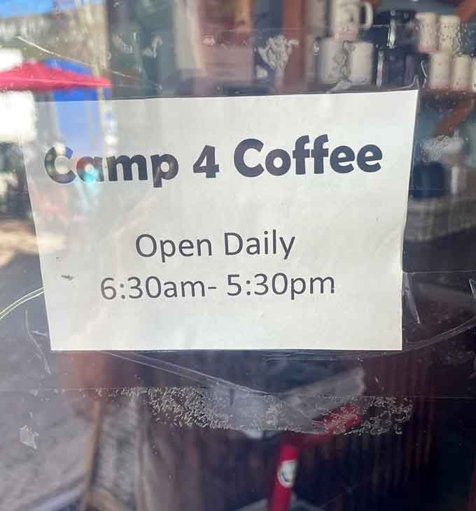 Opening at 6:30 AM means they understand that mountain adventures require early caffeine and serious dedication.