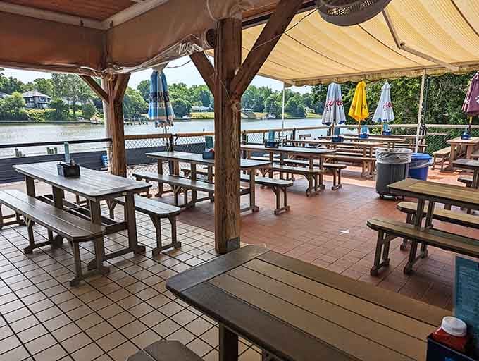 Waterfront dining where boats drift by and crab shells pile up, creating memories one messy meal at a time.