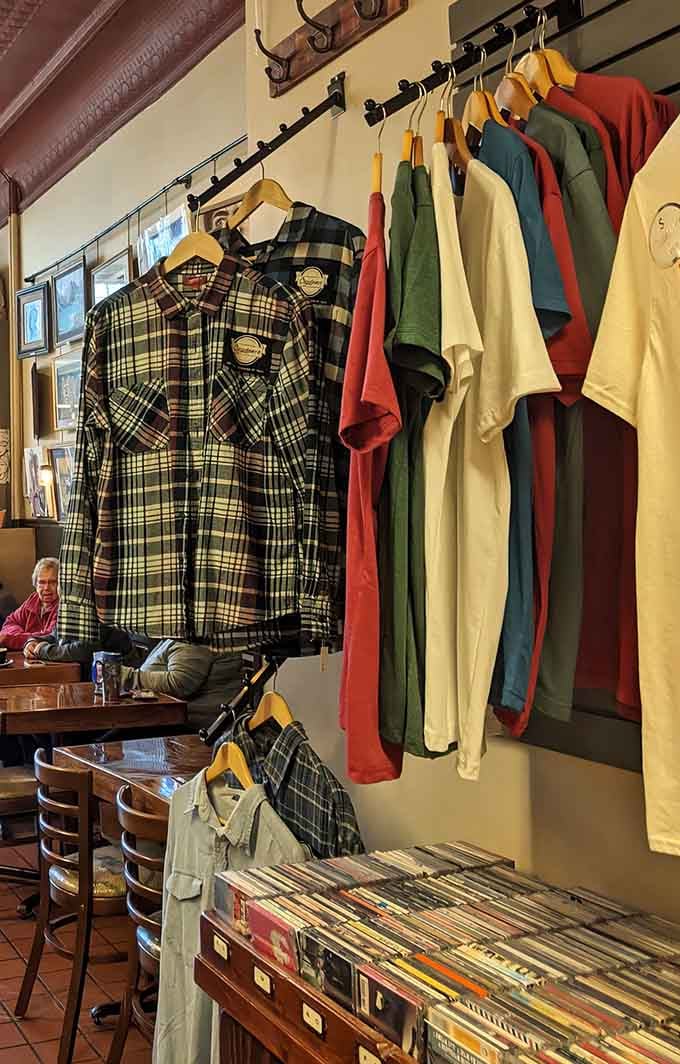 Branded merchandise lets you take a piece of this vinyl and coffee paradise home with you always.