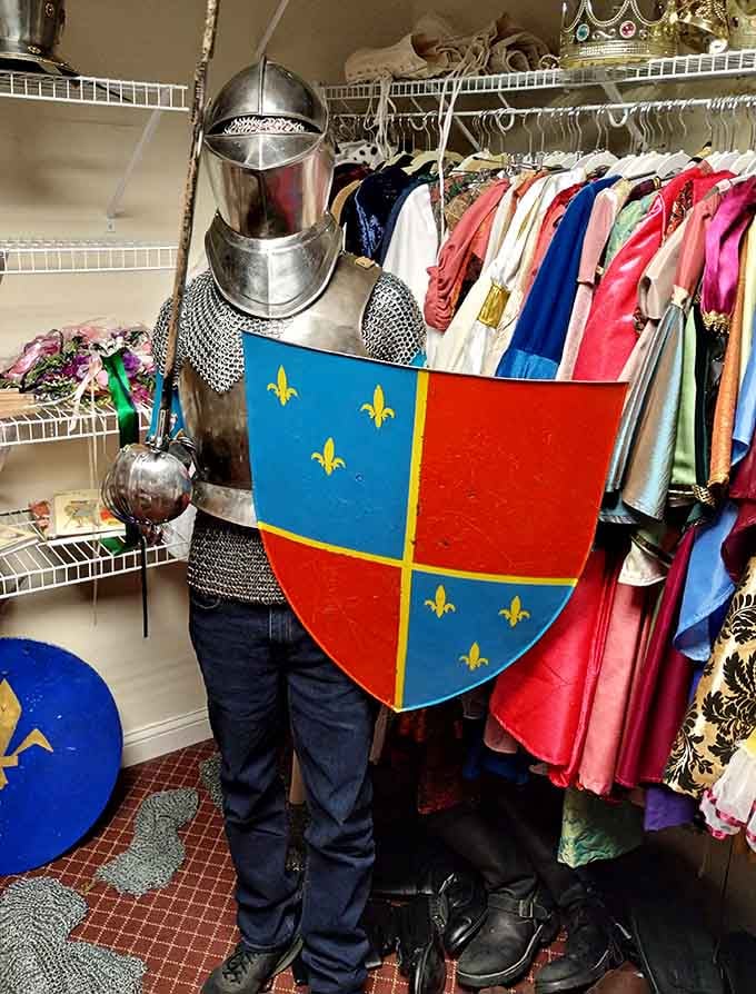 Full suit of armor standing guard reminds you this castle takes its medieval authenticity seriously, friends.