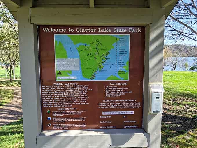 Park maps reveal just how much territory you've got to explore during your lakeside adventure here.