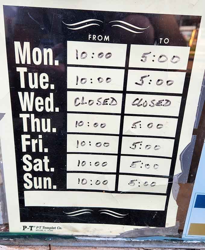Closed Wednesdays but open every other day for your antique adventures, so plan accordingly and bring time.