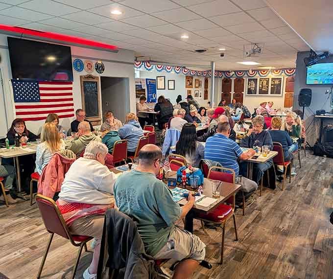 Another angle reveals the spacious dining room where families, friends, and neighbors gather for meals that nourish body and soul.