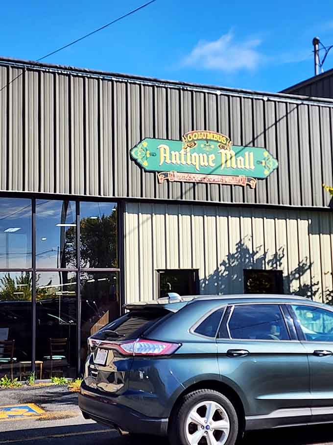 The unassuming exterior hides a wonderland within&mdash;never judge an antique mall by its metal siding.