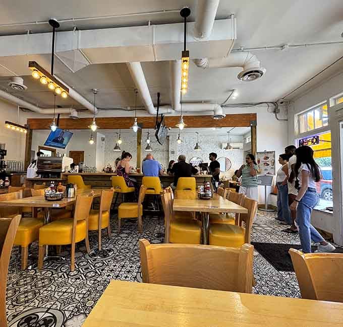 When the dining room's this packed on a weekday, you know the pancakes are worth the wait.