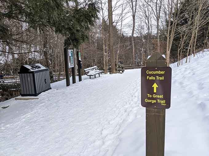 Even in winter, the trail beckons adventurers who don't mind a little snow with scenery.