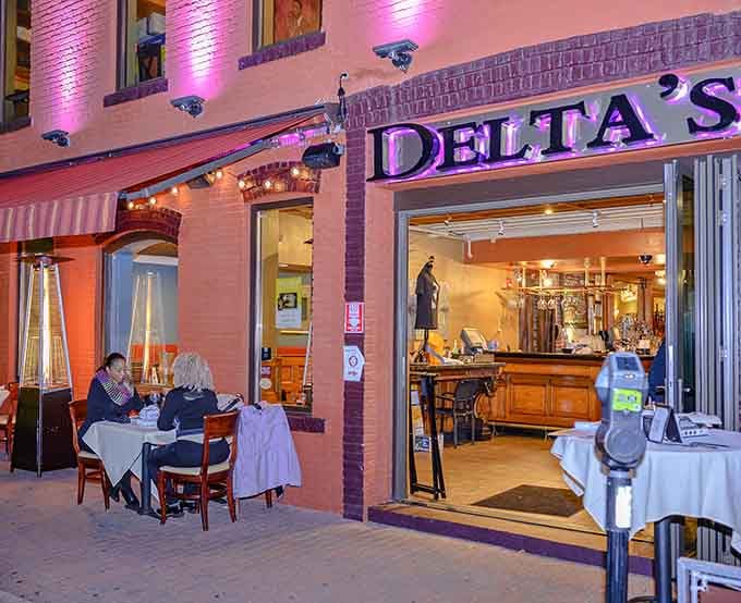 Outdoor seating lets you enjoy your Southern feast while watching New Brunswick's street life unfold before you.