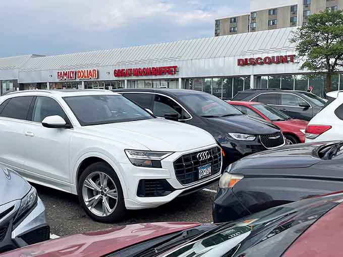 The parking lot stays packed because word travels fast when deals this good exist in the wild.