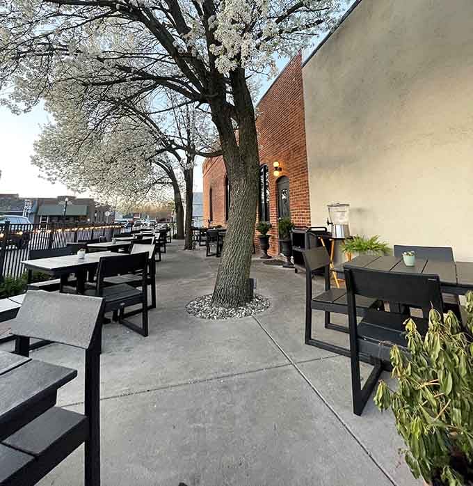 Patio seating that transforms a simple meal into an al fresco experience worth planning your day around.