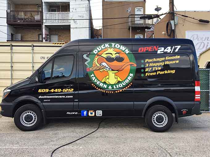 That delivery van means you can enjoy Ducktown's legendary chili without changing out of your stretchy pants, which is basically winning at life.