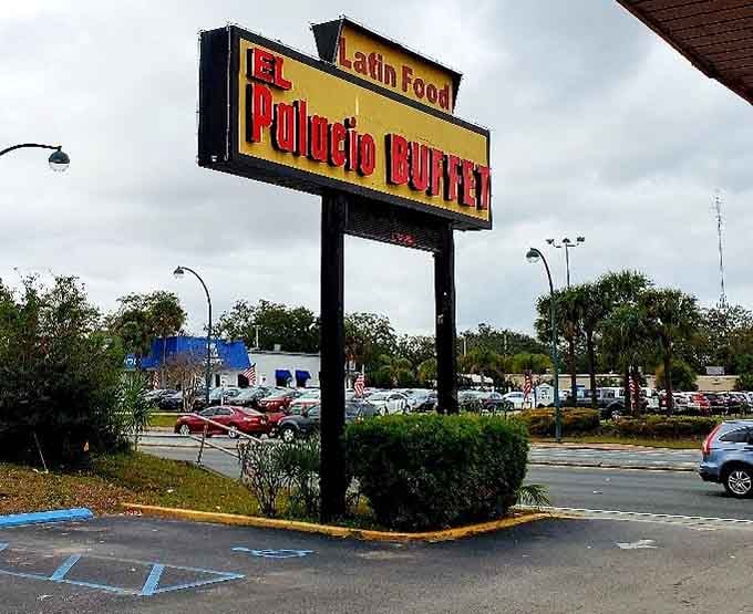 The sign says it all: Latin food awaits, and your stomach is about to thank you.