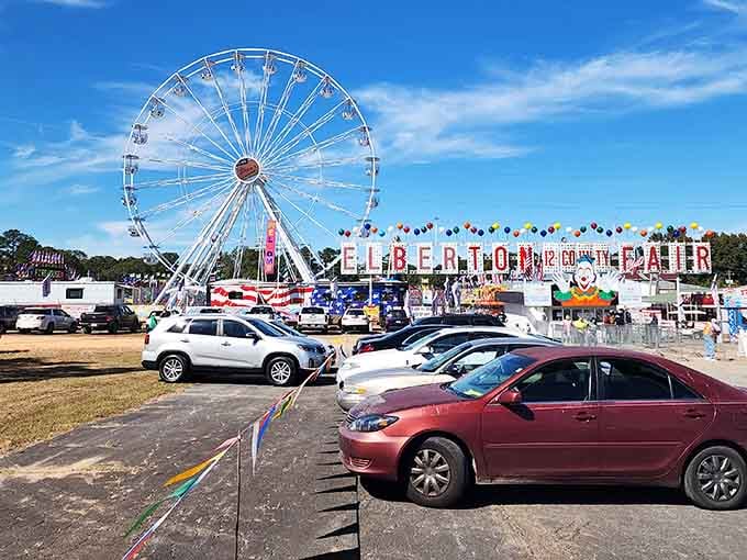 The Elberton Fairgrounds hosts community events where Ferris wheels and funnel cakes create timeless memories together.