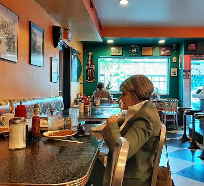 Counter dining at its finest, where breakfast becomes a shared experience with fellow food lovers.