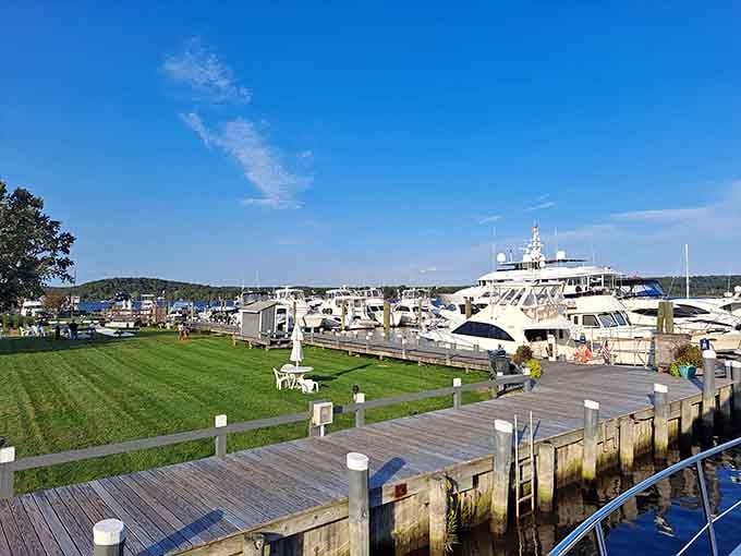 Safe Harbor Essex Island marina showcases the kind of waterfront views that make boat owners very smug.