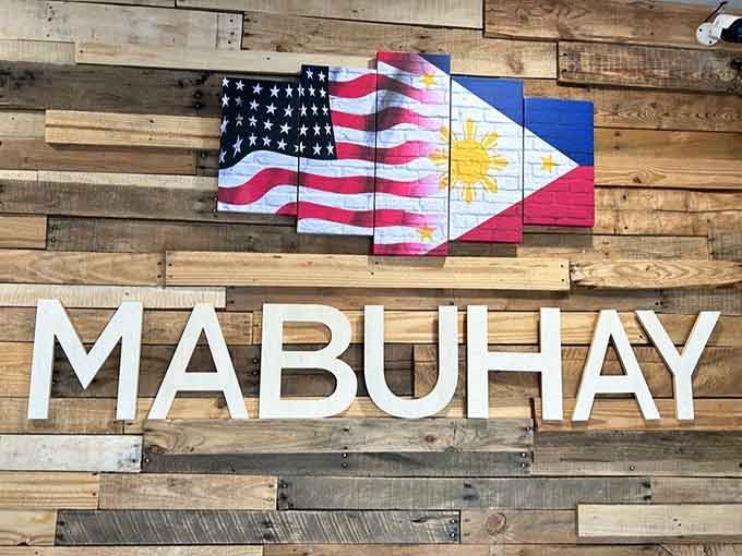 "Mabuhay" means "long live" in Tagalog, perfectly capturing the spirit of two proud cultures coming together deliciously.