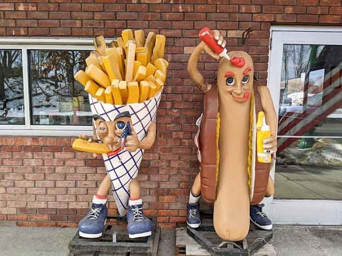 These cheerful mascots know what's up: french fries and hot dogs make life worth celebrating every single day.