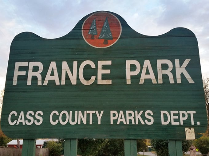 The entrance sign to your new favorite summer destination, where paradise wears a Hoosier address proudly.